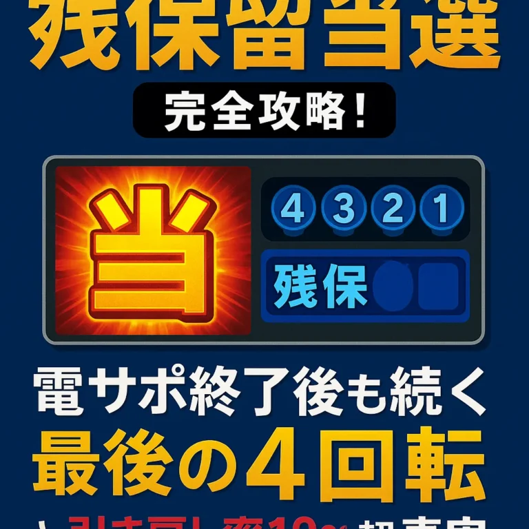 【残保留当選】完全攻略！電サポ終了後も続く「最後の4回転」と“引き戻し”理論のすべて